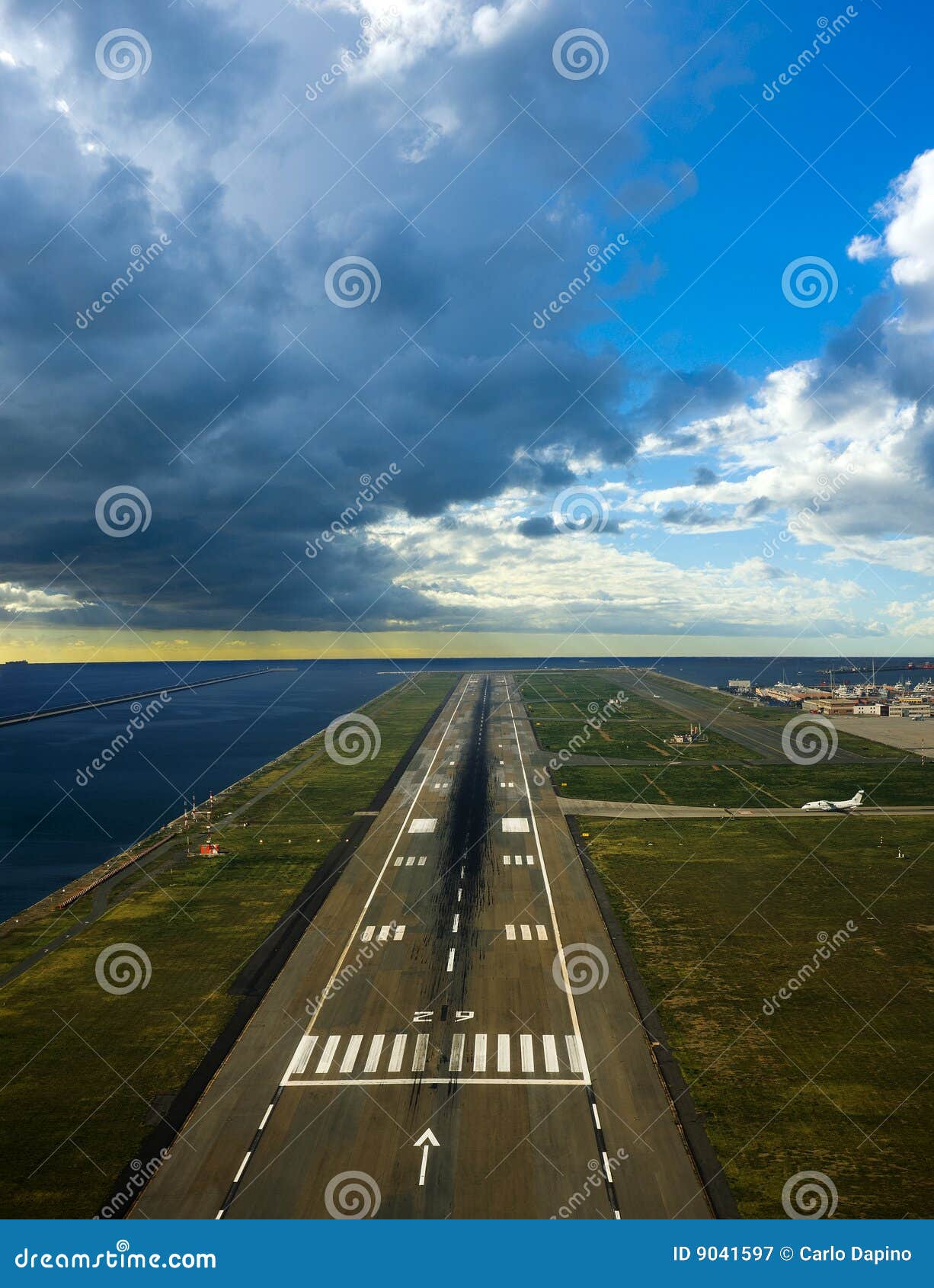 Runway airport stock image. Image of field, blue, runway - 9041597