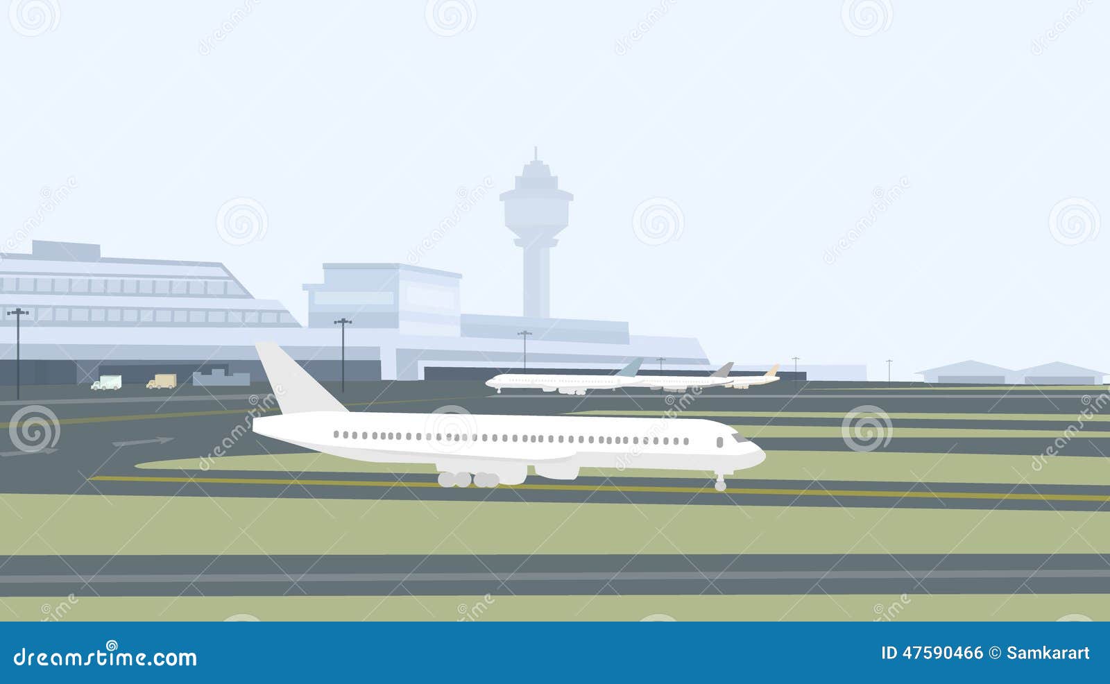 Runway & Airport-Vector Stock Vector - Image: 47590466