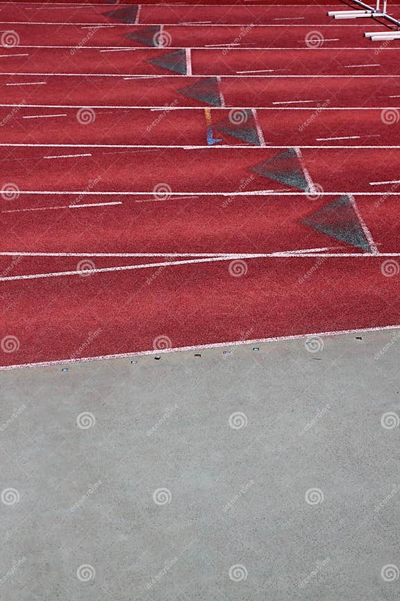 Runway in an Empty Track and Field Stadium Stock Image - Image of ...