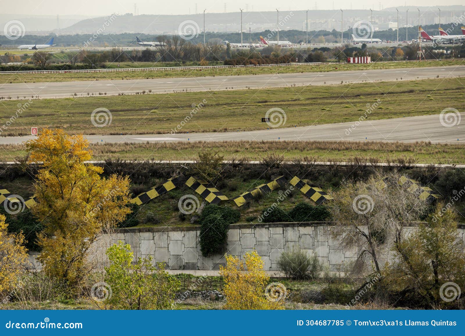 Runway End Area of an Airport Stock Image - Image of airfield ...