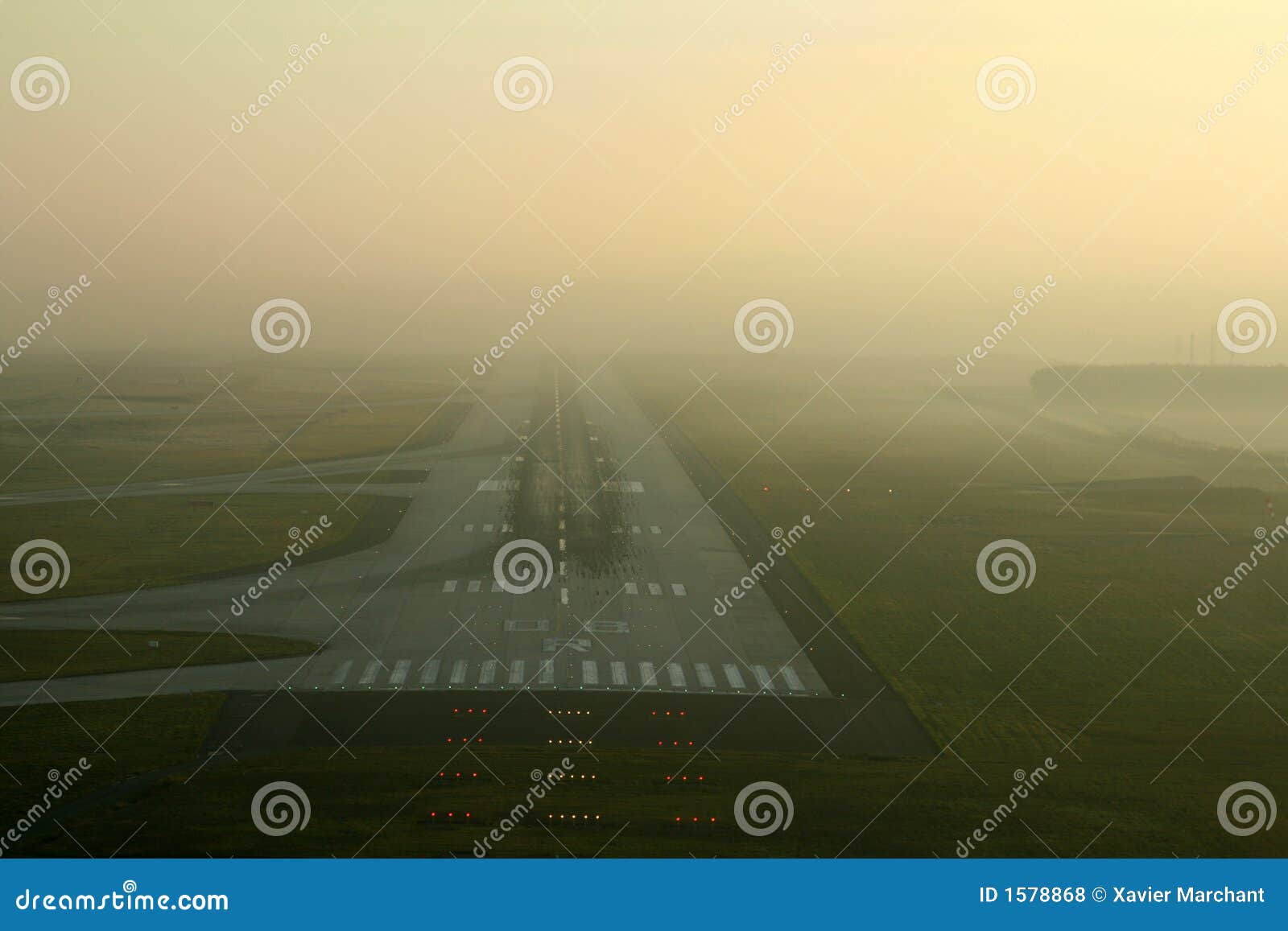 Runway in the fog stock photo. Image of runway, rise, landing - 1578868