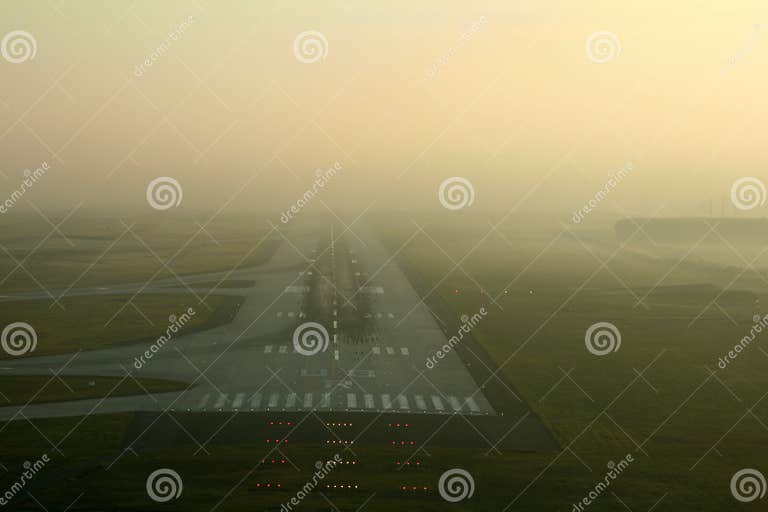 Runway in the fog stock photo. Image of runway, rise, landing - 1578868