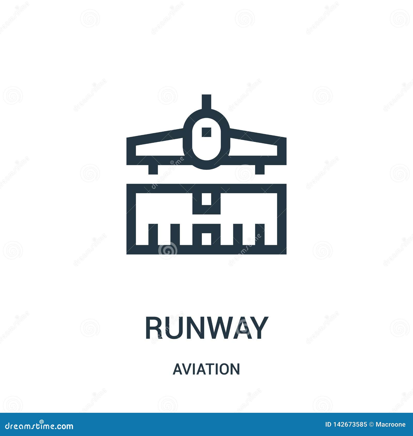 Runway Icon Vector from Aviation Collection. Thin Line Runway Outline ...