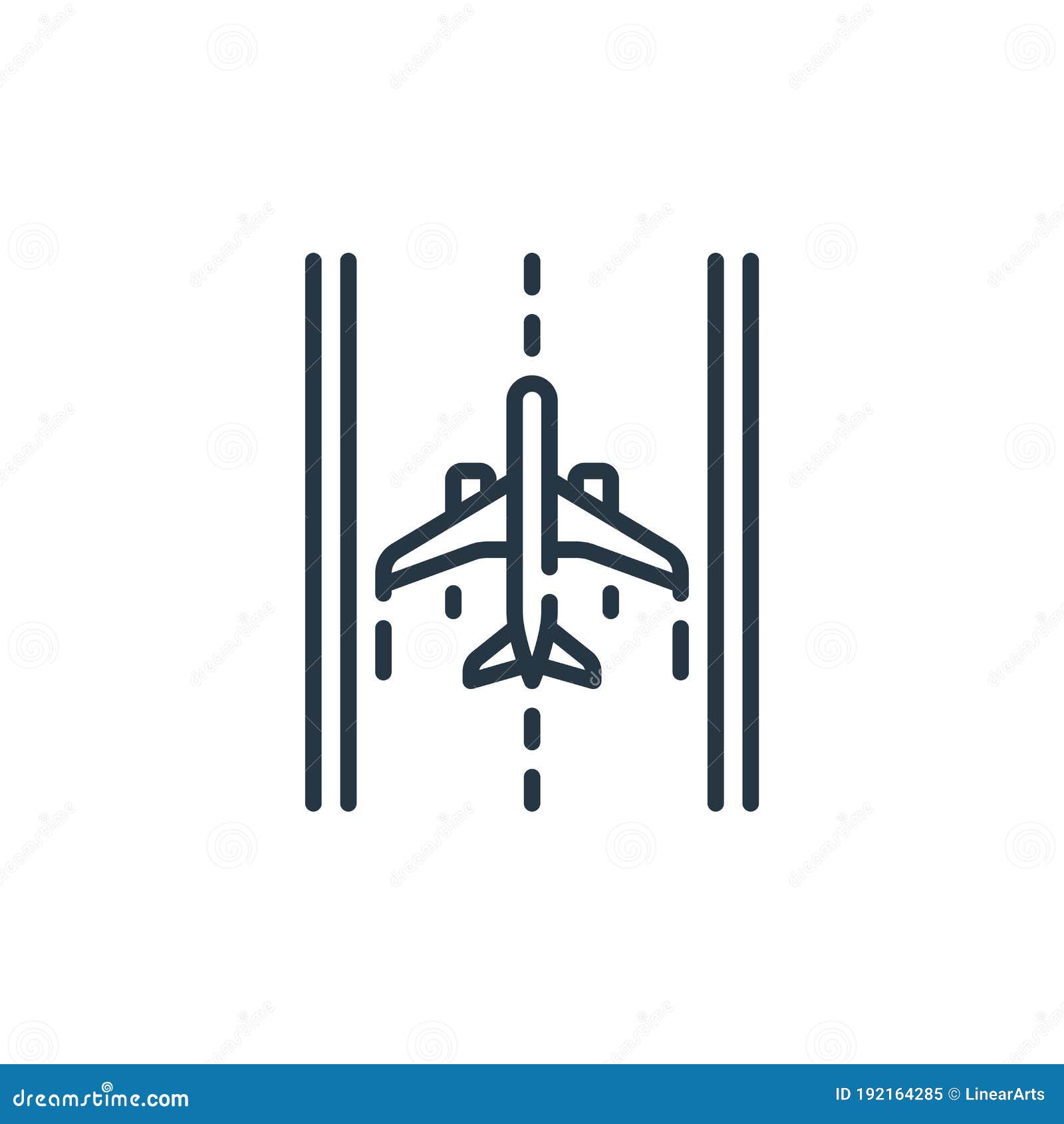 Runway Icon Vector from Aviation Concept. Thin Line Illustration of ...