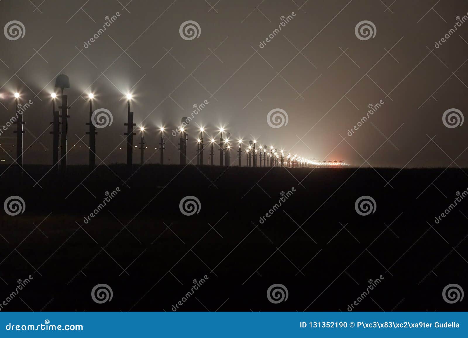 Runway lights at night stock photo. Image of airport - 131352190