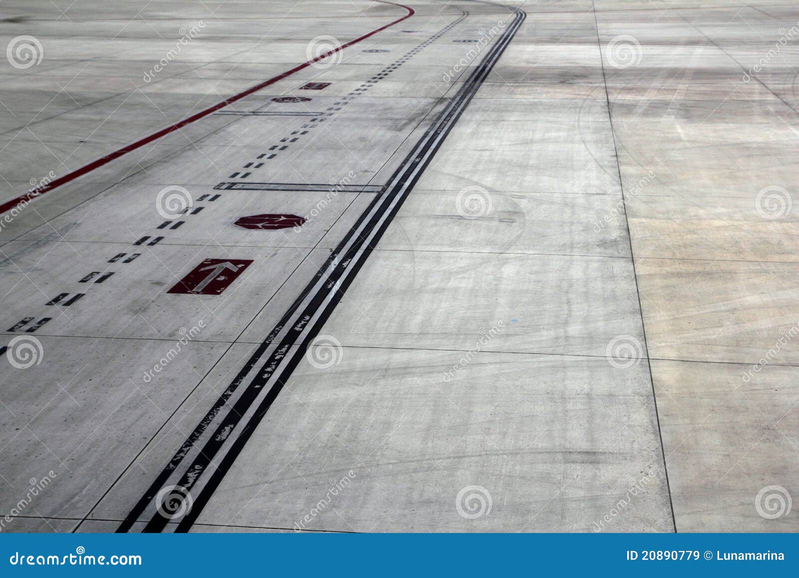 Runway Road Airplanes Traffic Signals Lines Stock Image - Image of copy ...
