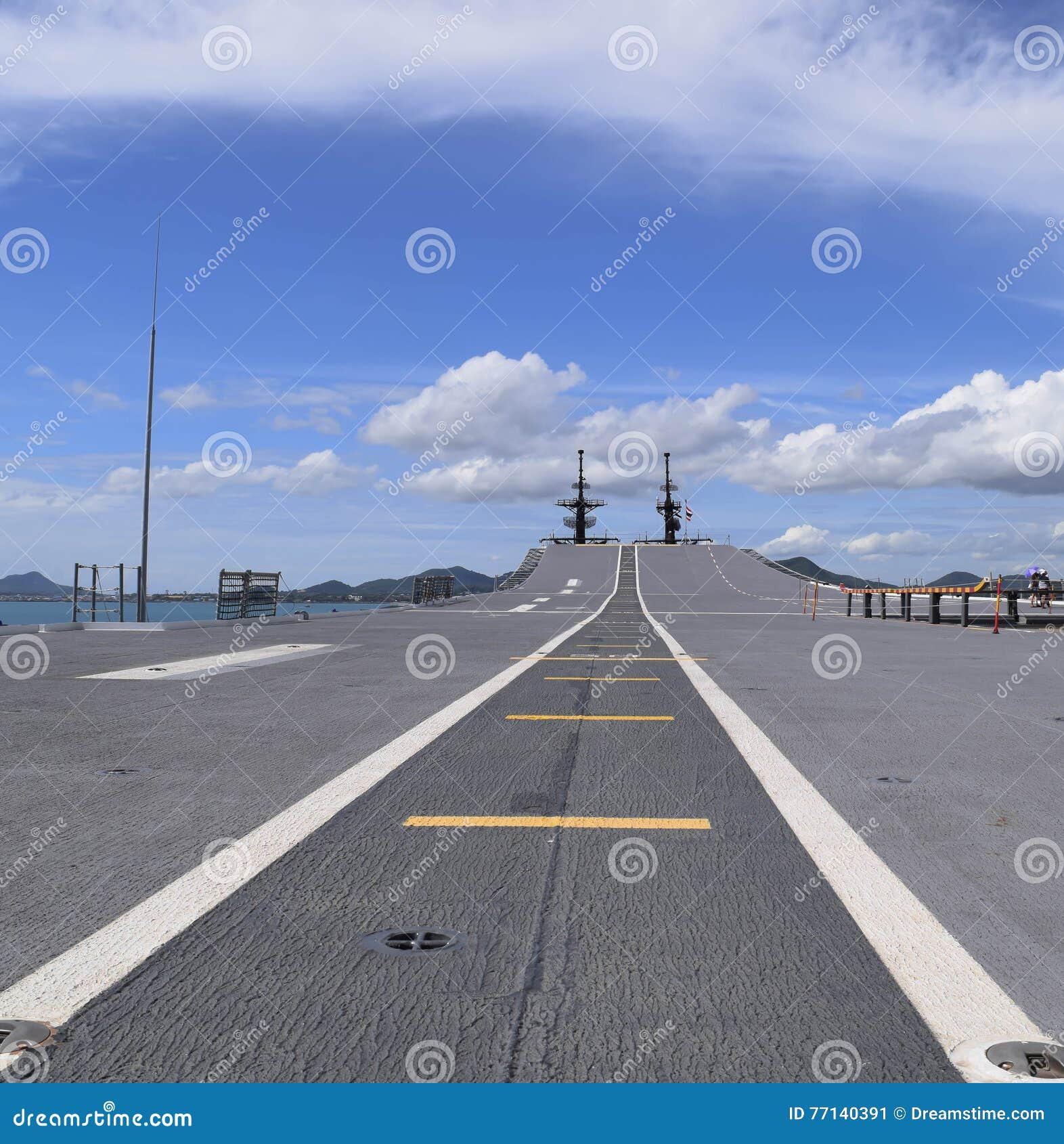 Runway on ship stock image. Image of strip, pilot, aviation - 77140391