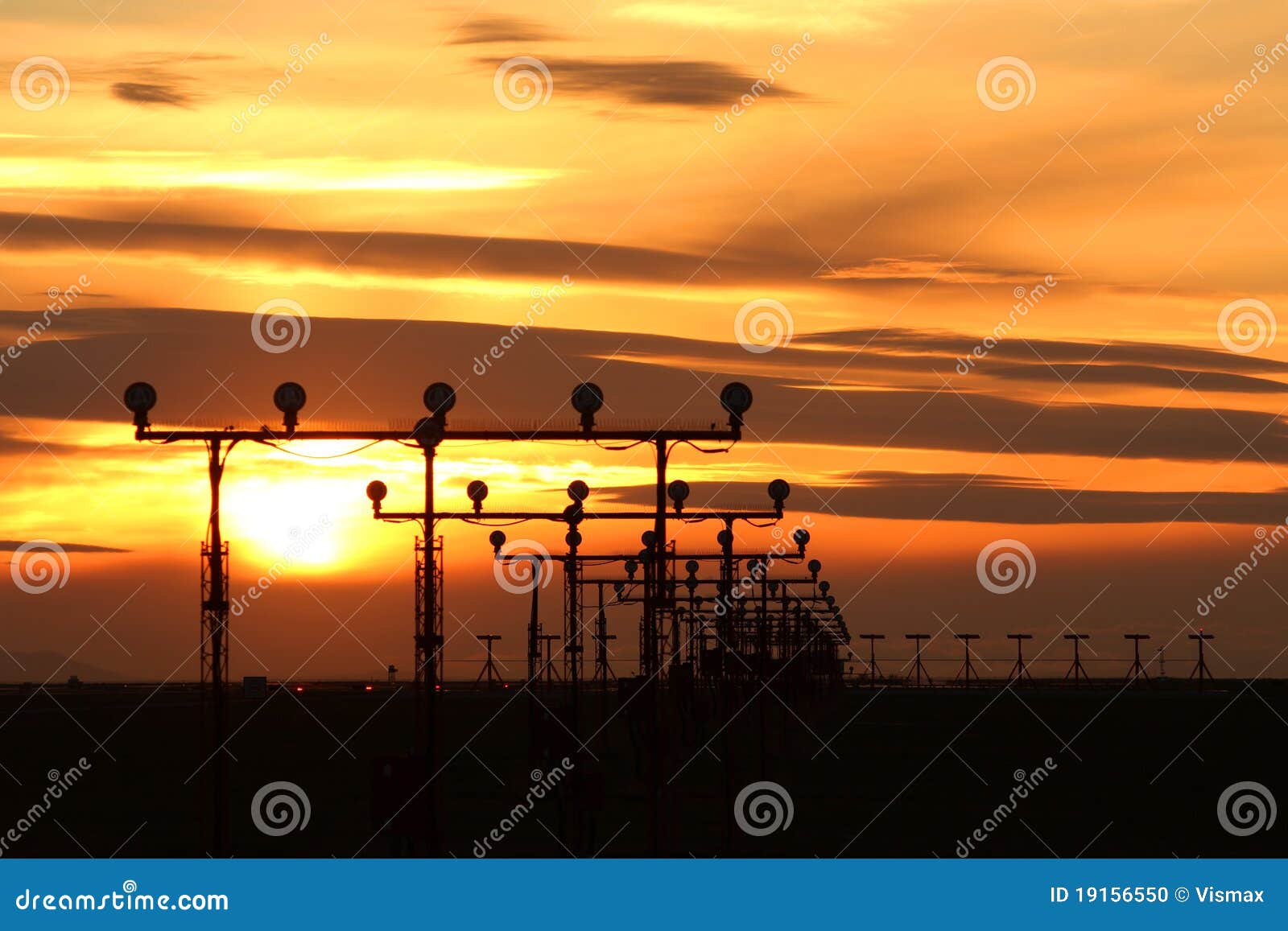 Runway Sunset stock photo. Image of sunset, runway, cloudscape - 19156550