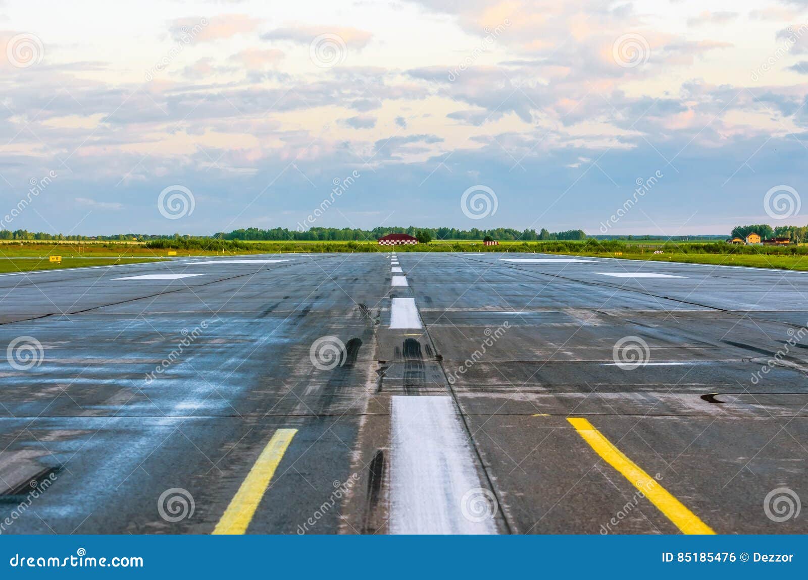 Runway Takeoff Airplane Flight Travel Sky Clouds Stock Photo - Image of ...