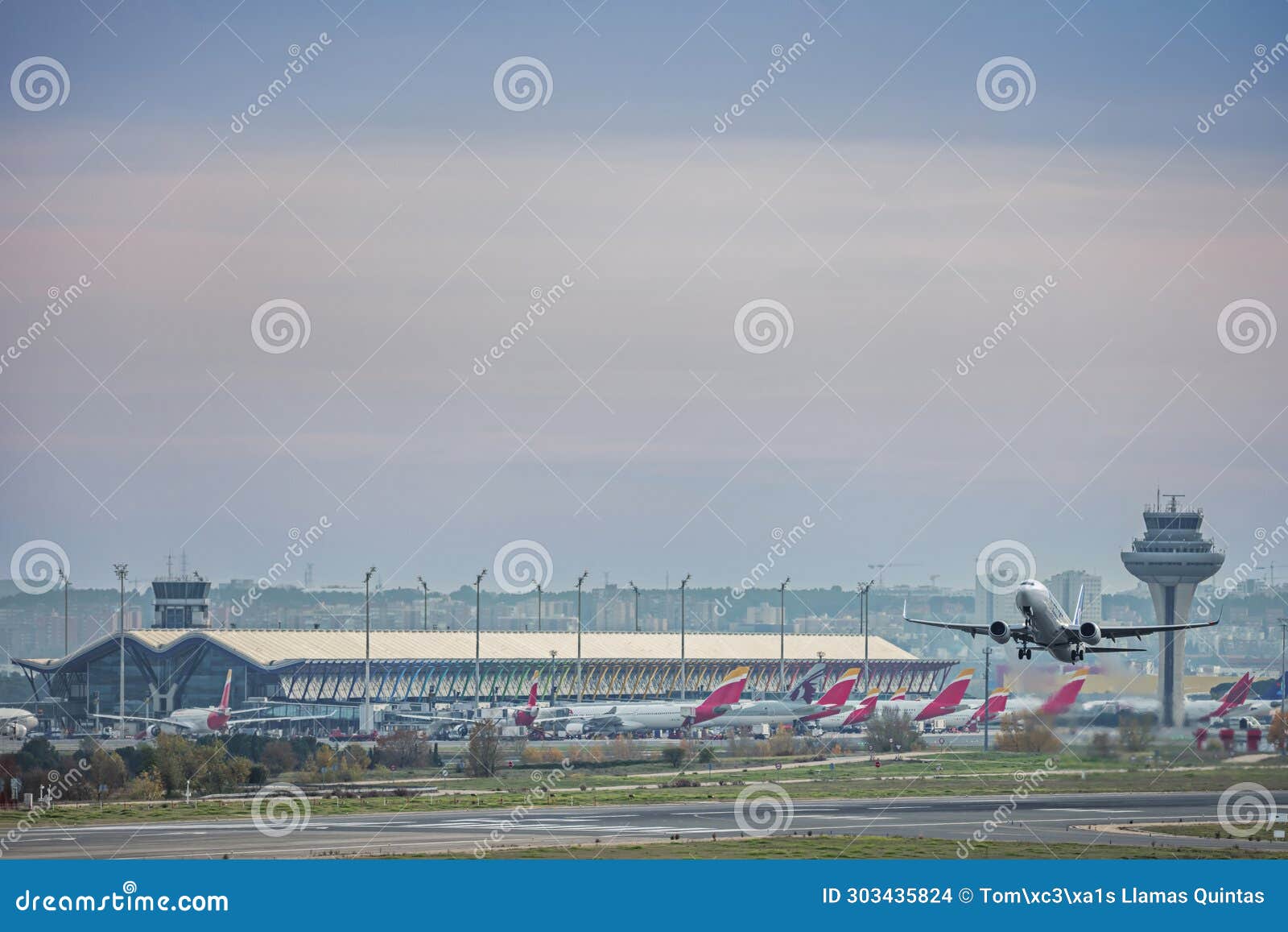 Runway, Terminal Four, Control Tower Editorial Stock Image - Image of ...