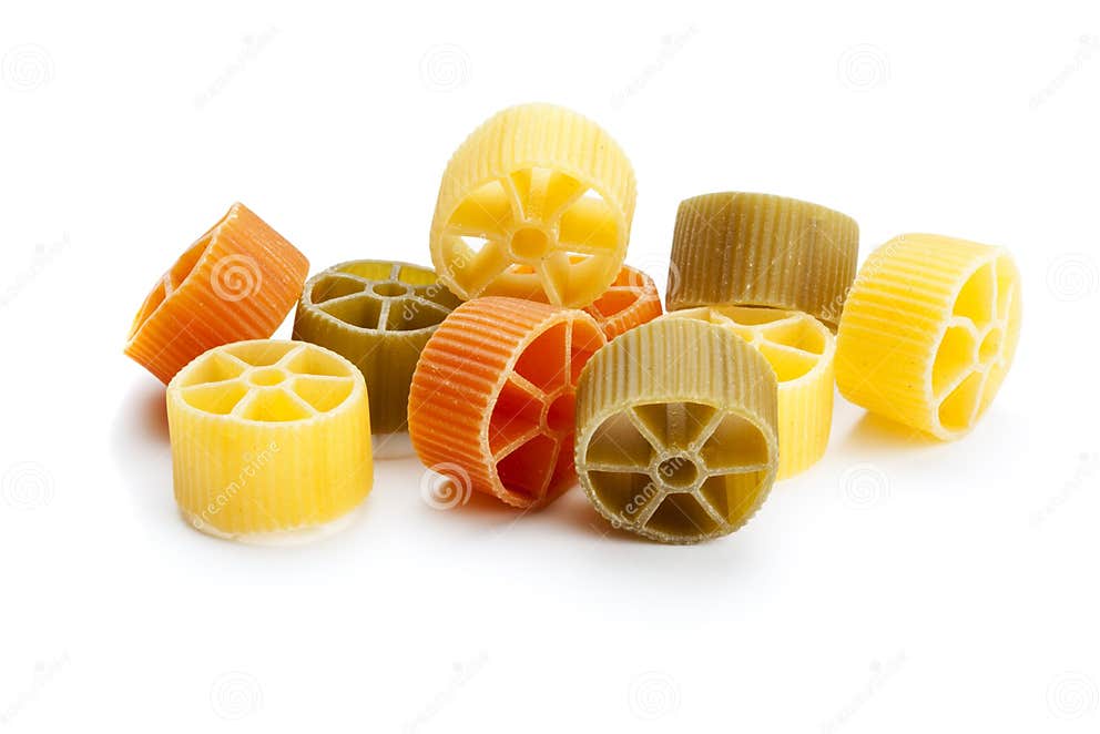 Ruote pasta isolated stock photo. Image of spinach, rotelle - 16865292