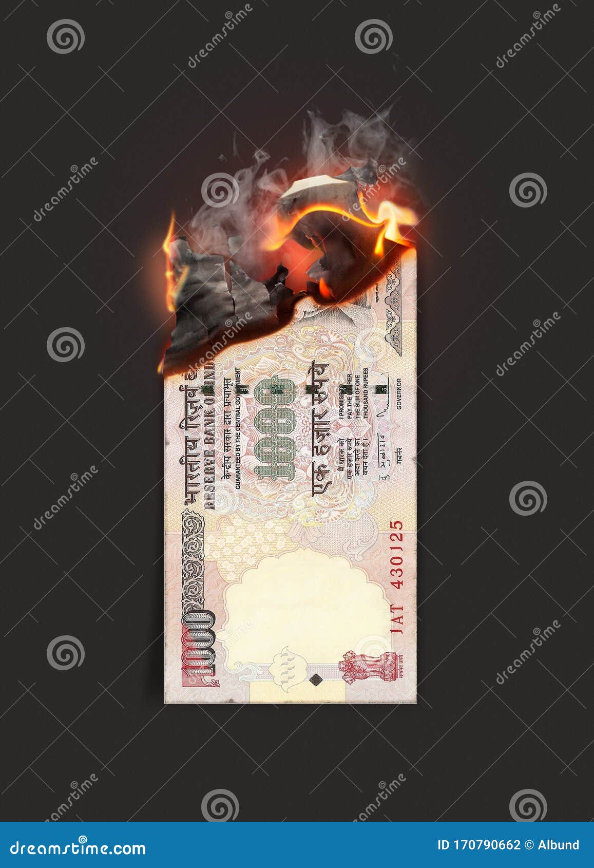 Rupee Burning Cash Note stock illustration. Illustration of funds ...