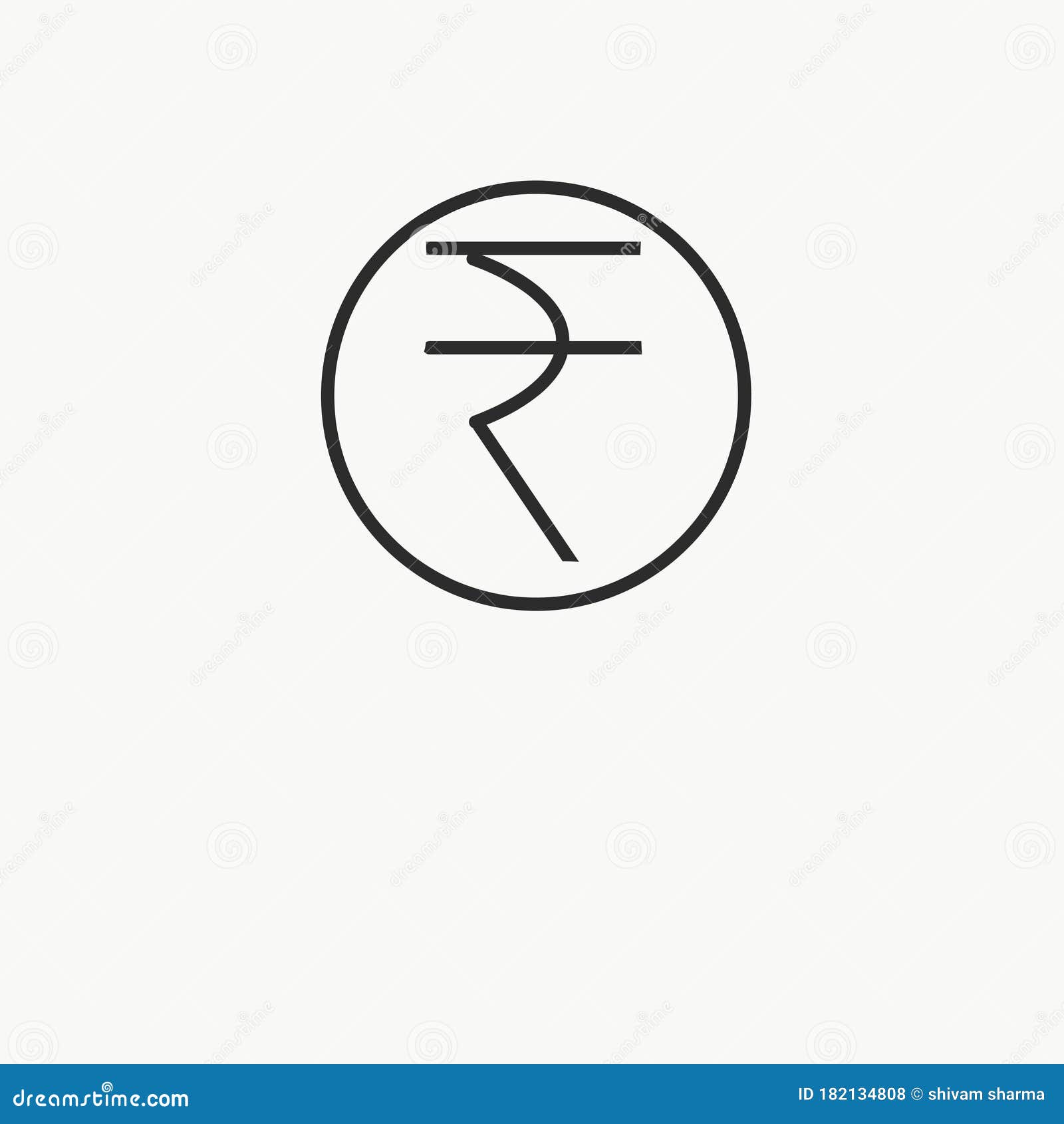 Rupee in the Circle with White Background Stock Illustration ...