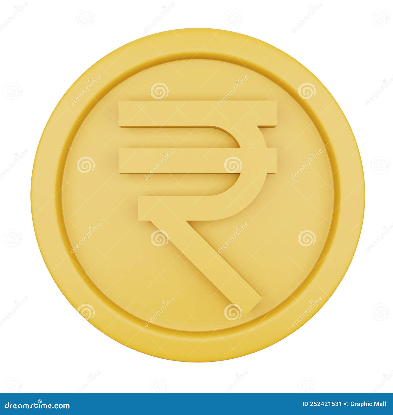 Rupee Coin 3d Rendering Isometric Icon. Stock Vector - Illustration of ...