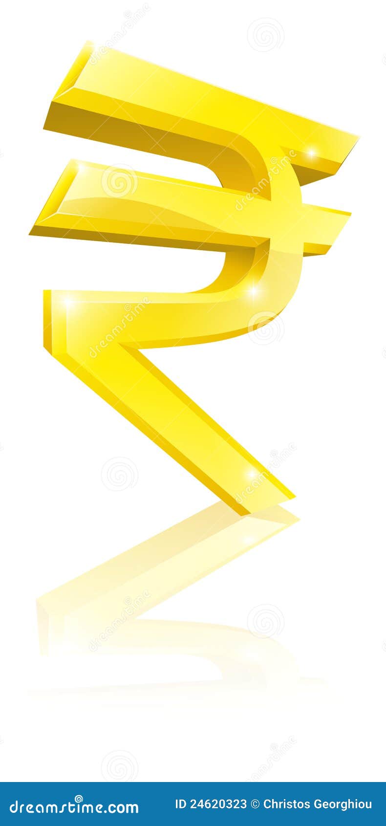 Rupee Currency Symbol On Round Sticker With Blue Backdrop. Cartoon ...