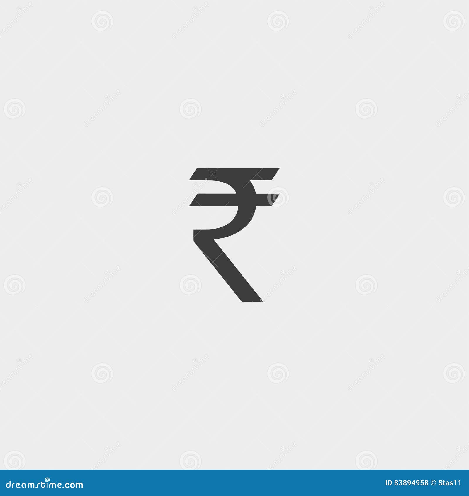 Rupee Icon in a Flat Design in Black Color. Vector Illustration Eps10 ...