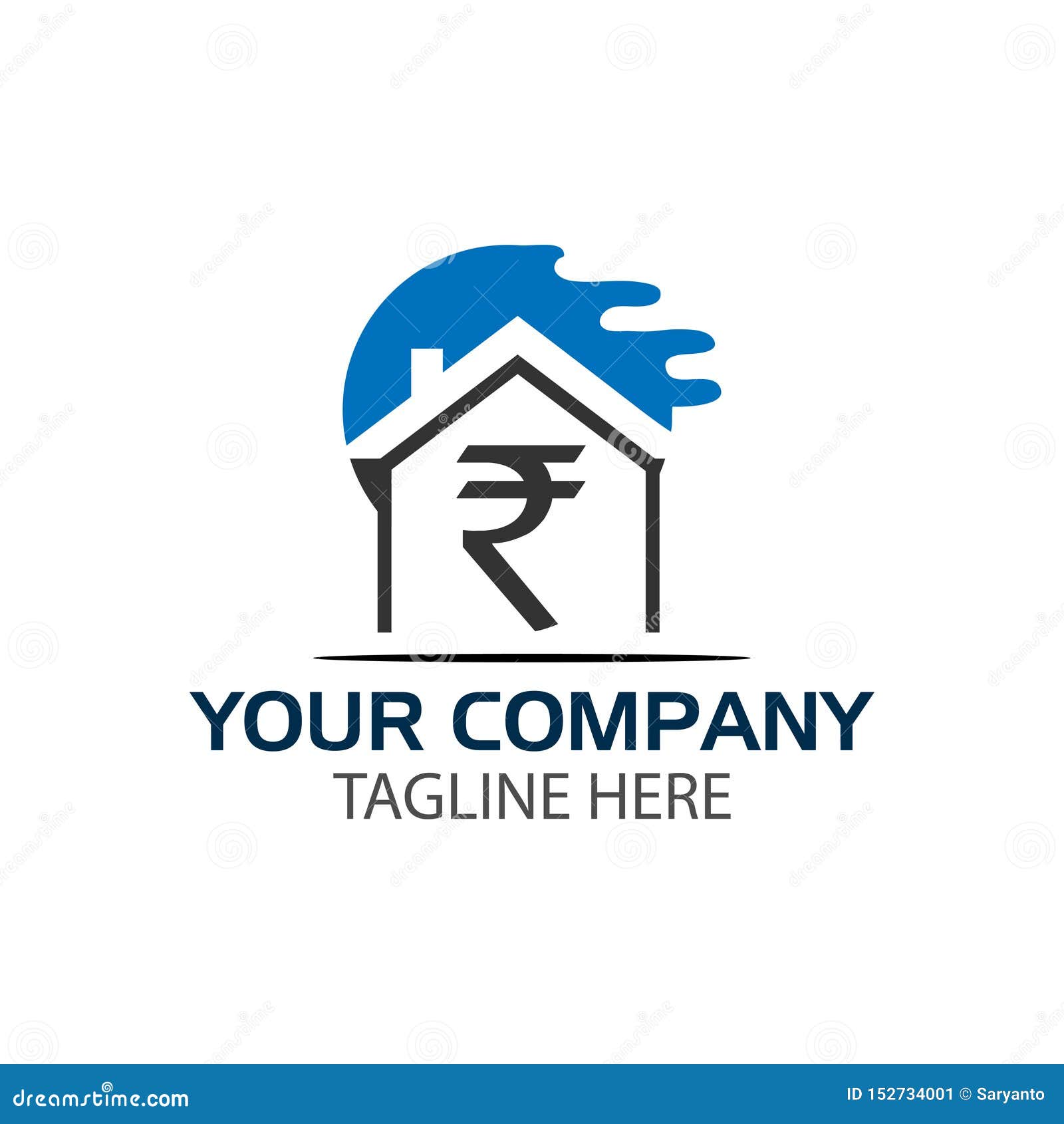 Rupee Sign in House, Finance Logo Vector, Flat Design. Stock Vector ...