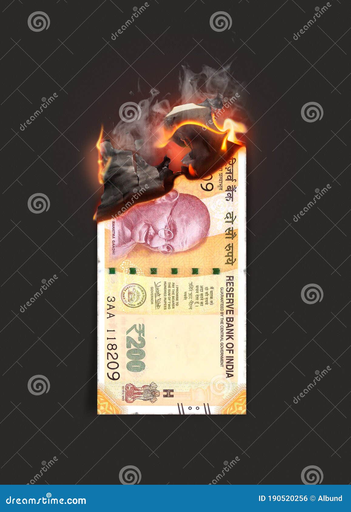 Rupee Note Burning stock illustration. Illustration of paper - 190520256