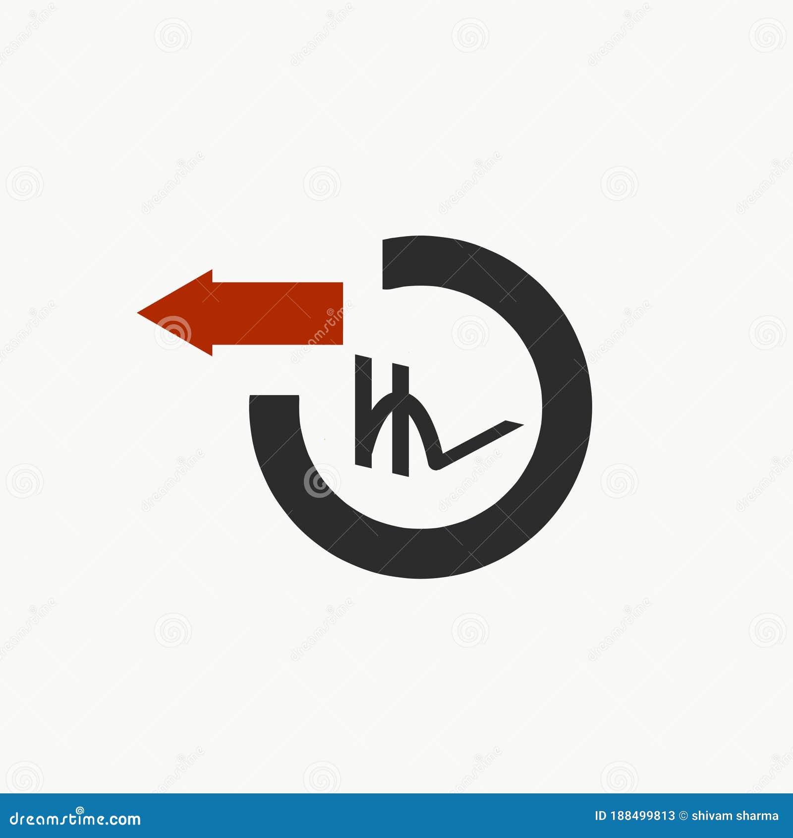 Rupee Sign with Black Circle and Red Arrow Stock Illustration ...