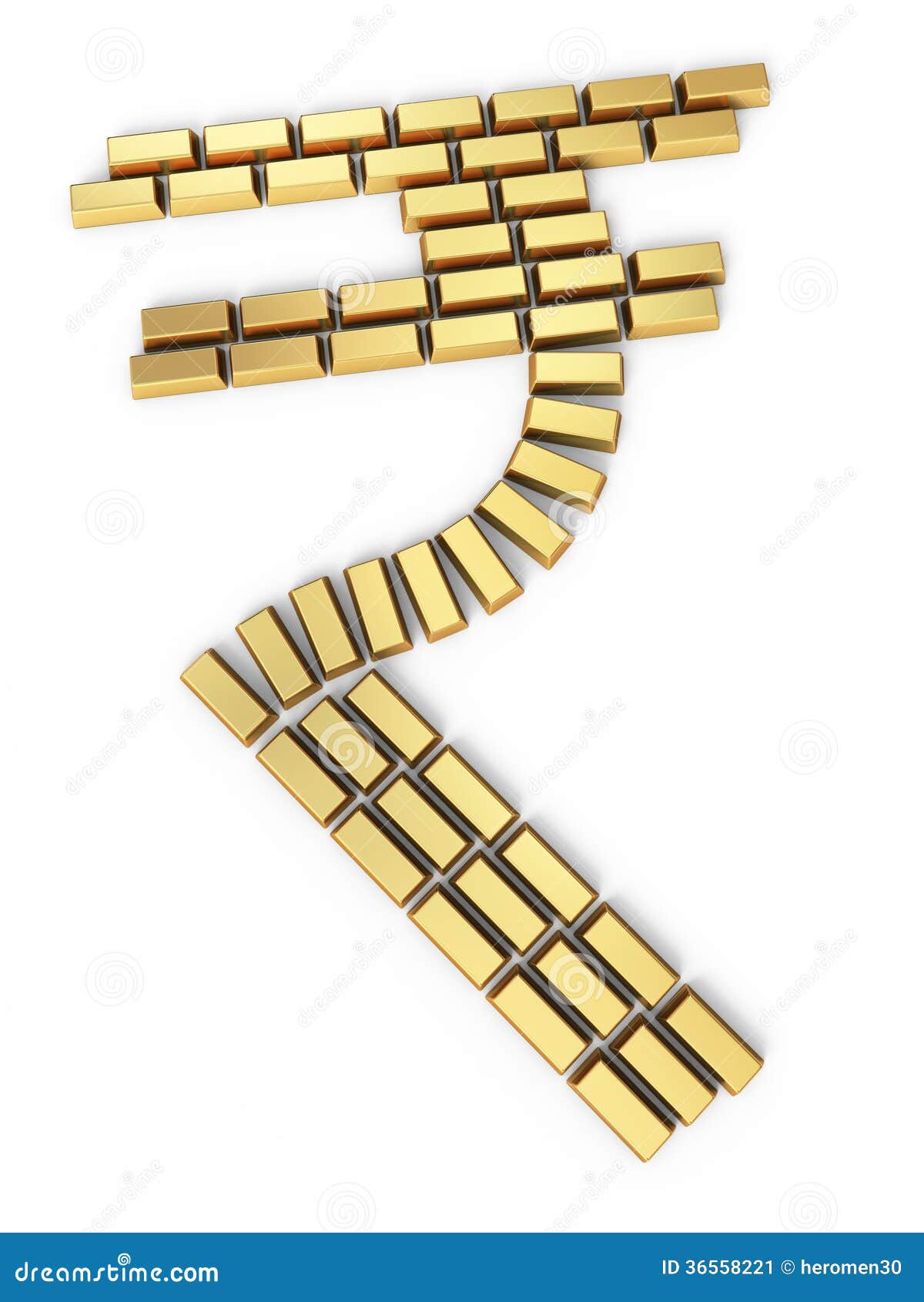 Rupee sign gold bars stock illustration. Illustration of path - 36558221