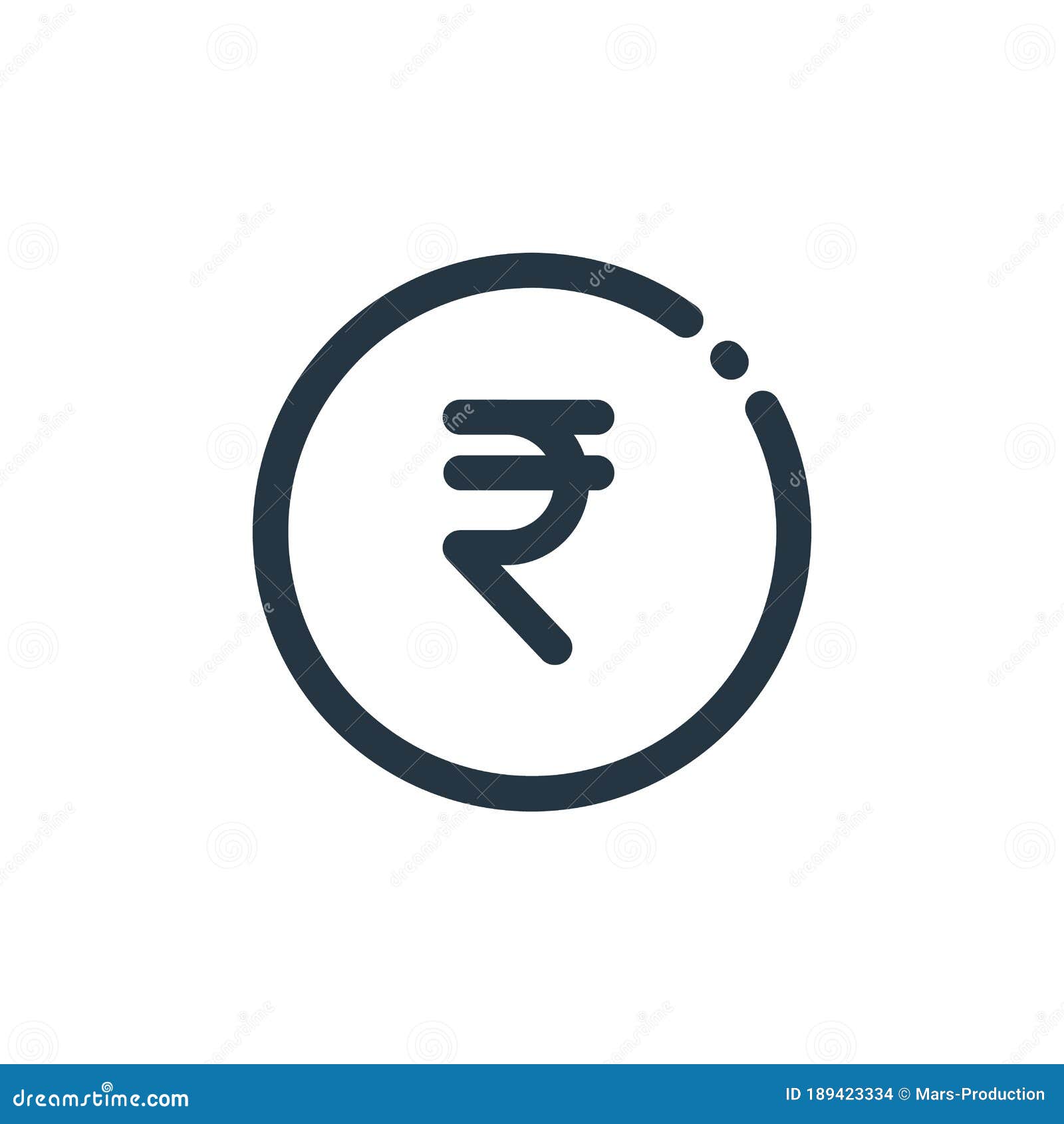 Rupee Symbol Vector Icon Isolated on White Background. Outline, Thin ...