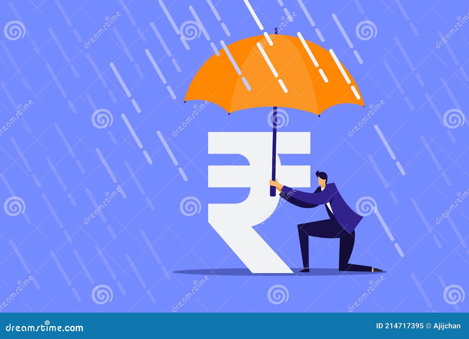 A Financial Expert Holding Umbrella Over the Rupee Symbol from Rain ...