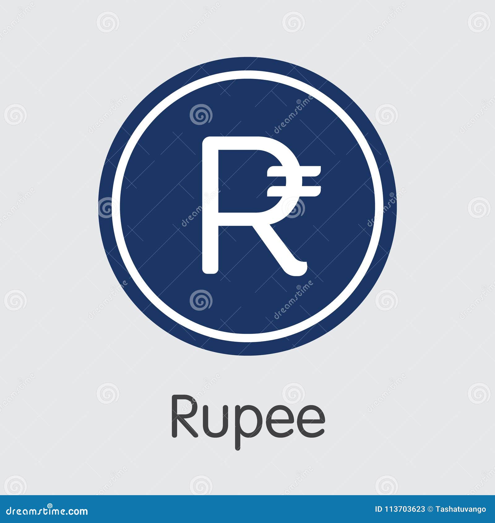 Rupee Cryptocurrency Coin. Vector Sign Icon of RUP. Stock Vector ...