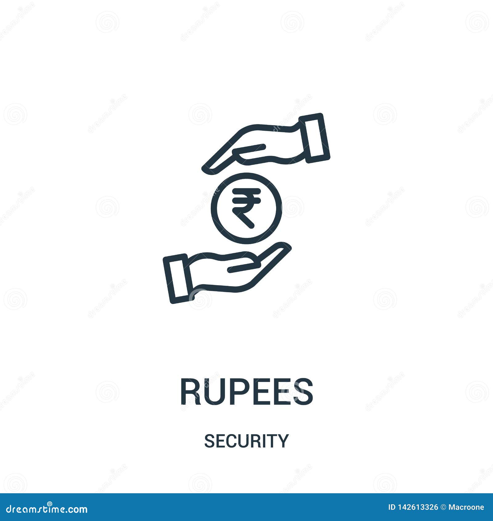 Rupees Icon Vector from Security Collection. Thin Line Rupees Outline ...