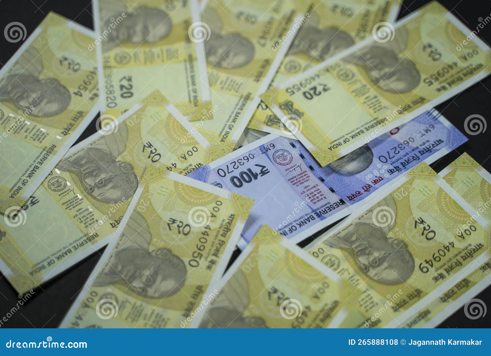 100and 20 Rupees Indian Currency or Rupiya. Stock Photo - Image of ...