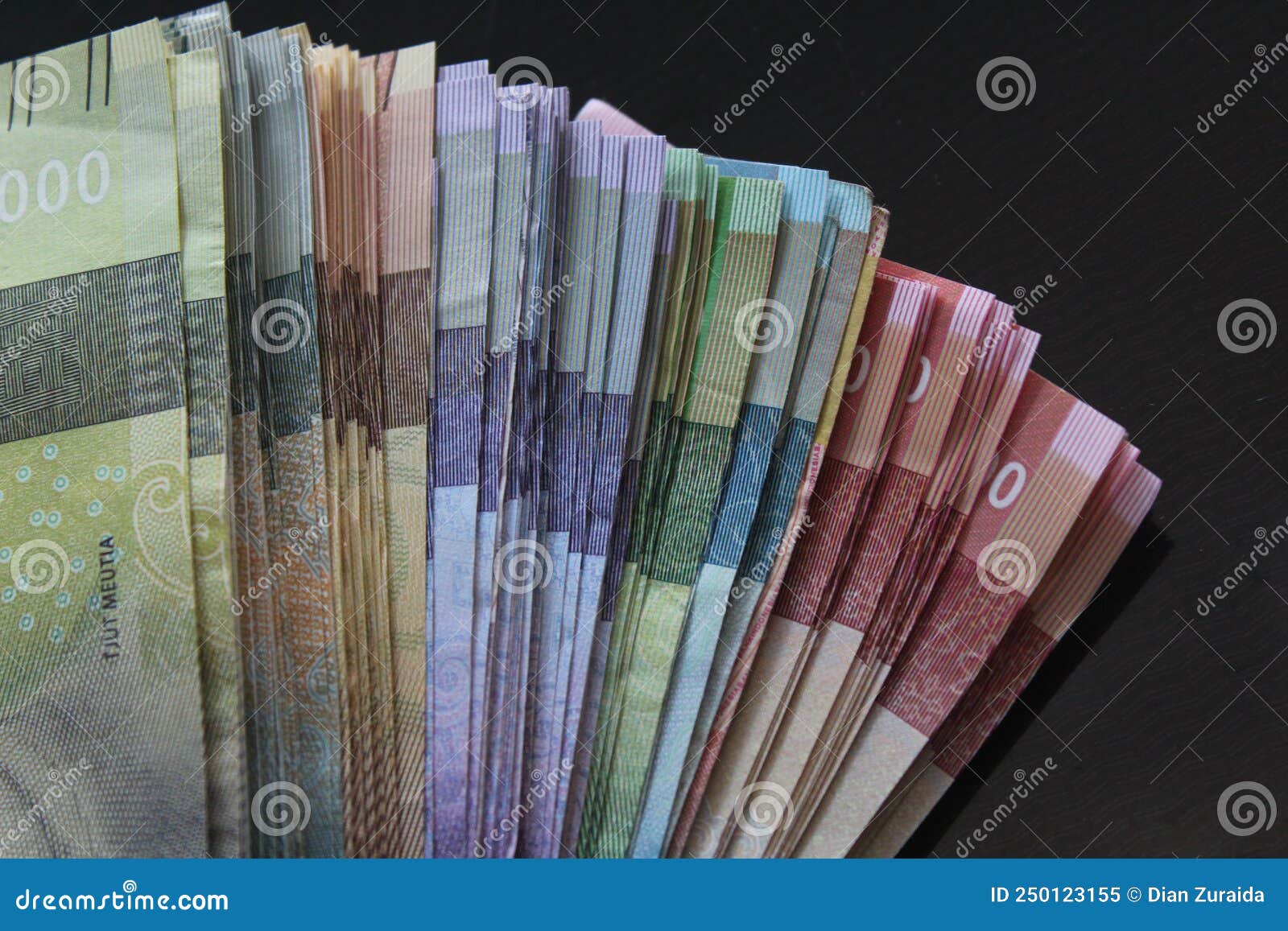 Rupiah Banknotes with Different Colors Stock Image - Image of profit ...