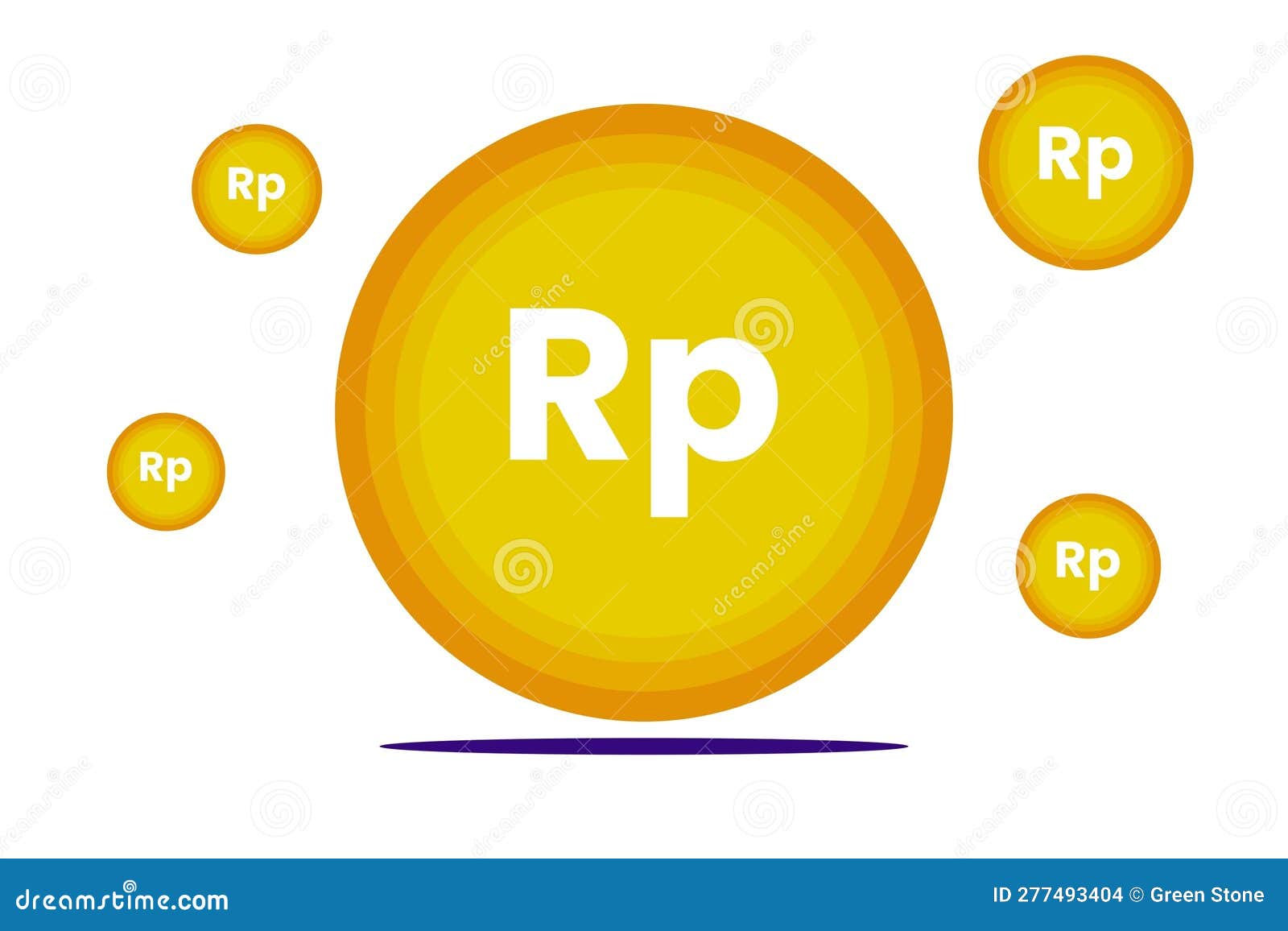 Rupiah Coin stock vector. Illustration of yellow, logo - 277493404