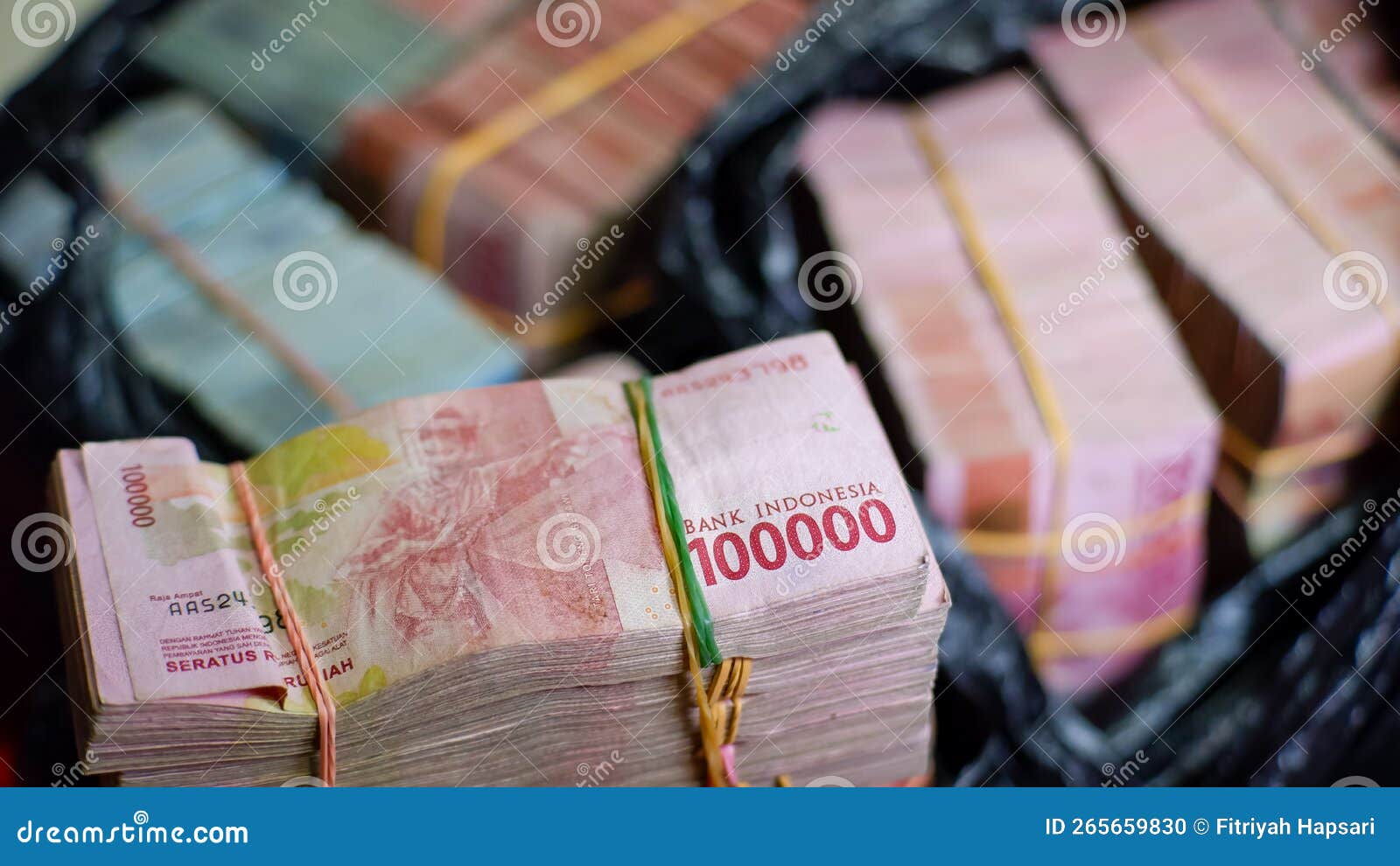 Rupiah paper stack stock photo. Image of band, paper - 265659830