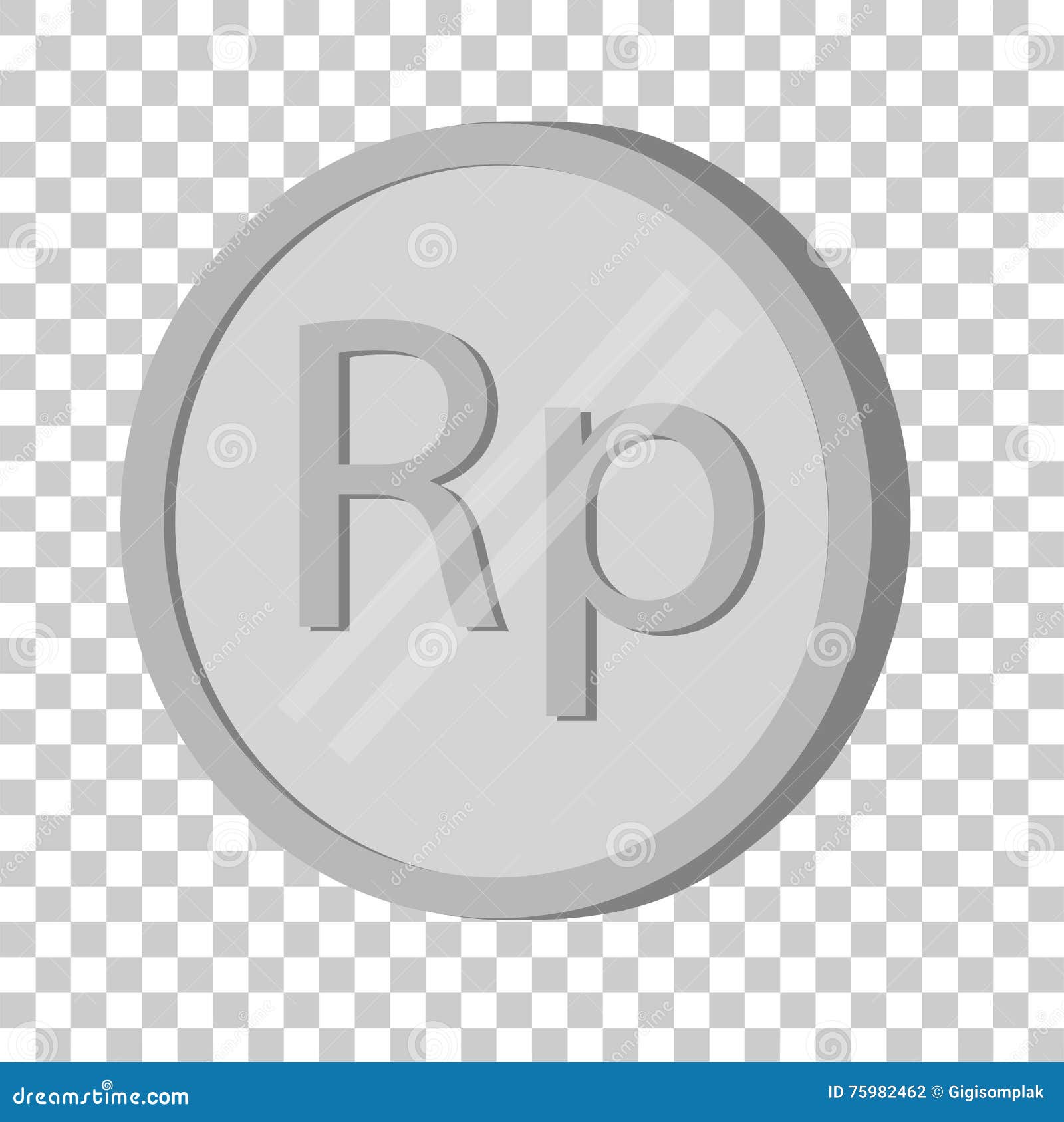 Rupiah Silver Coin at Transparent Effect Background Stock Vector ...