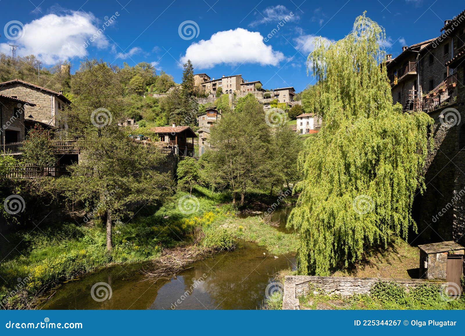 Rupit Medieval Village in Catalonia in Spring, Spain Stock Image ...