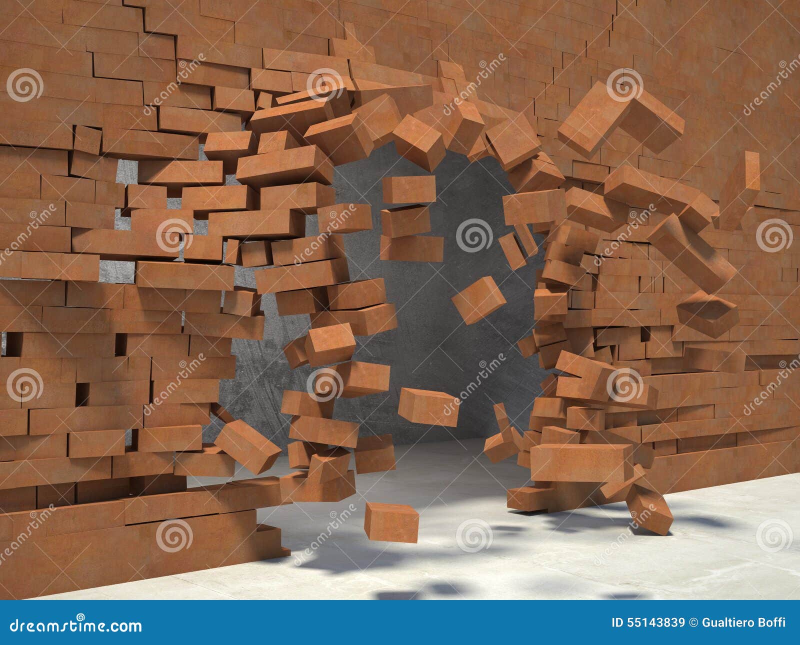Rupture du mur illustration stock. Illustration du ouvert - 55143839