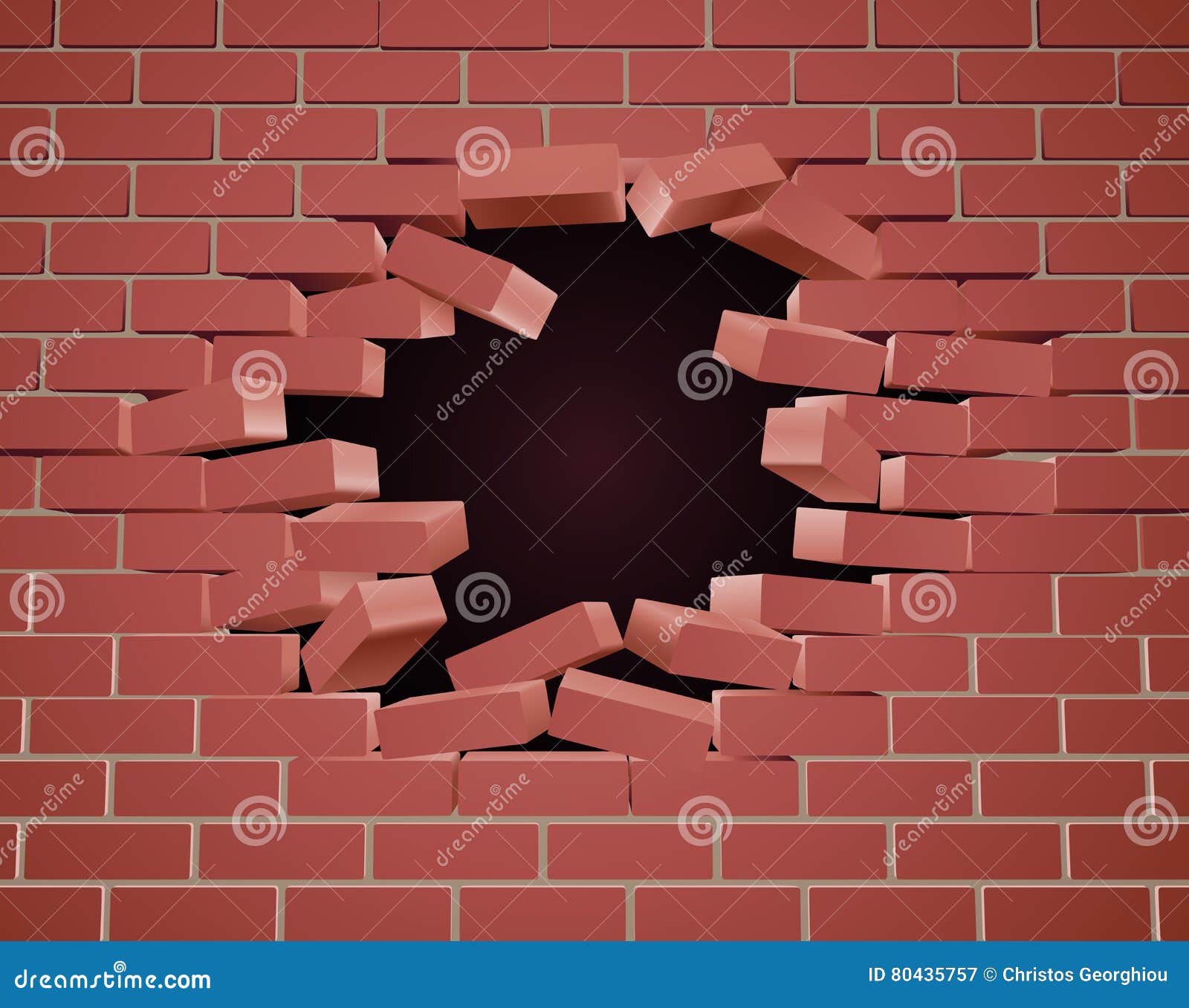 Rupture Du Trou De Mur De Briques Illustration de Vecteur ...