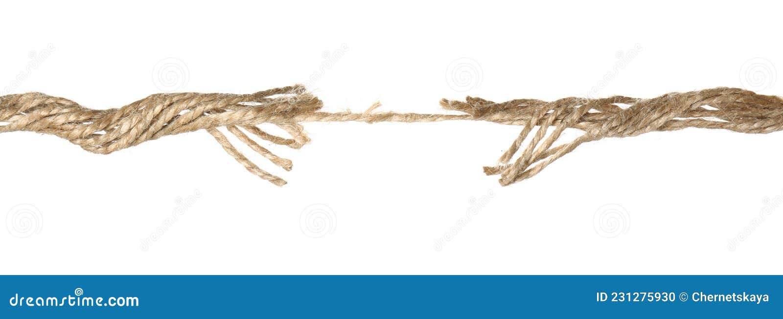 Rupture of Hemp Rope on White Background Stock Photo - Image of hessian ...