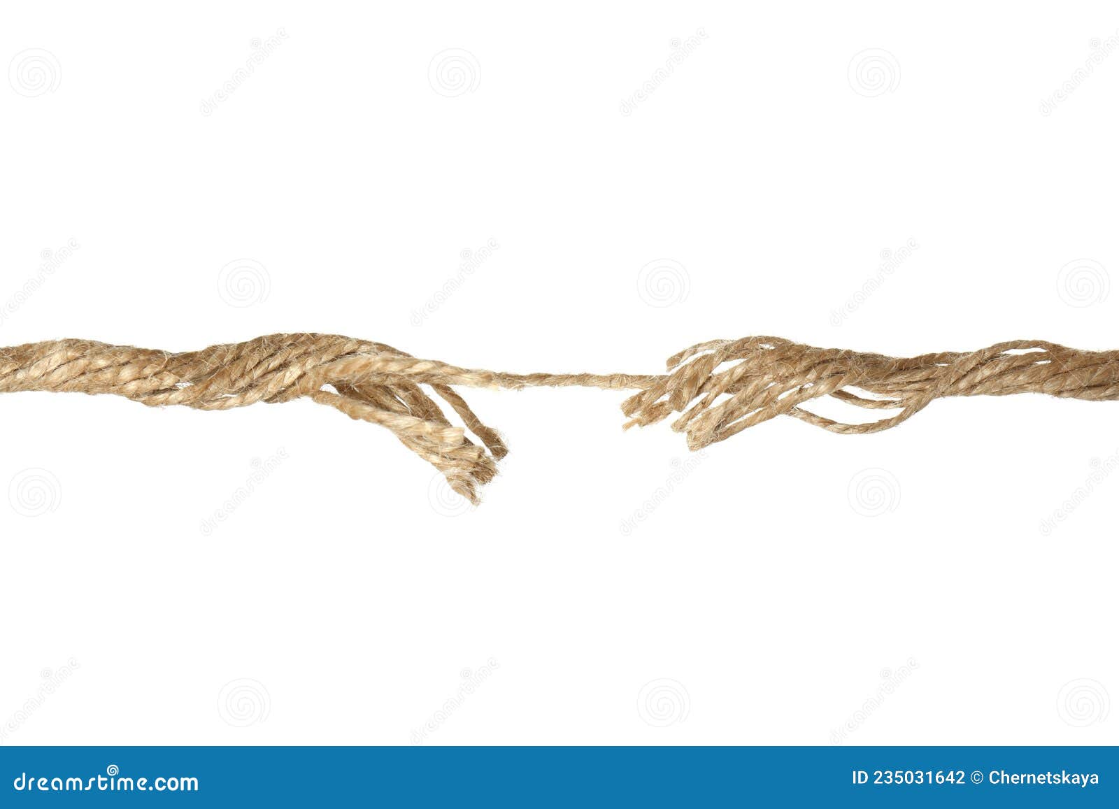 Rupture of Hemp Rope on White Background Stock Photo - Image of natural ...