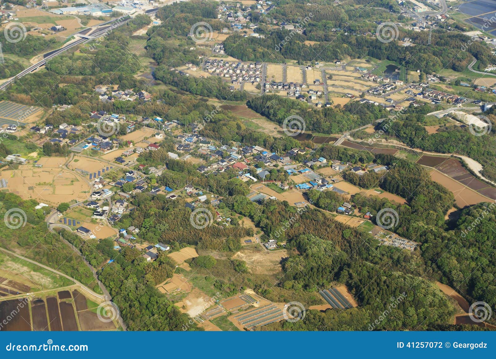 Rural Aerial View from an Airplane Stock Photo - Image of london ...