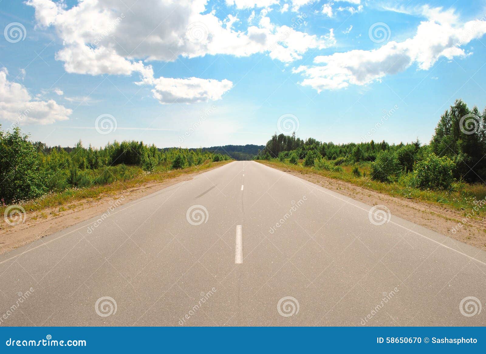 Rural asphalt road stock photo. Image of land, blue, green - 58650670