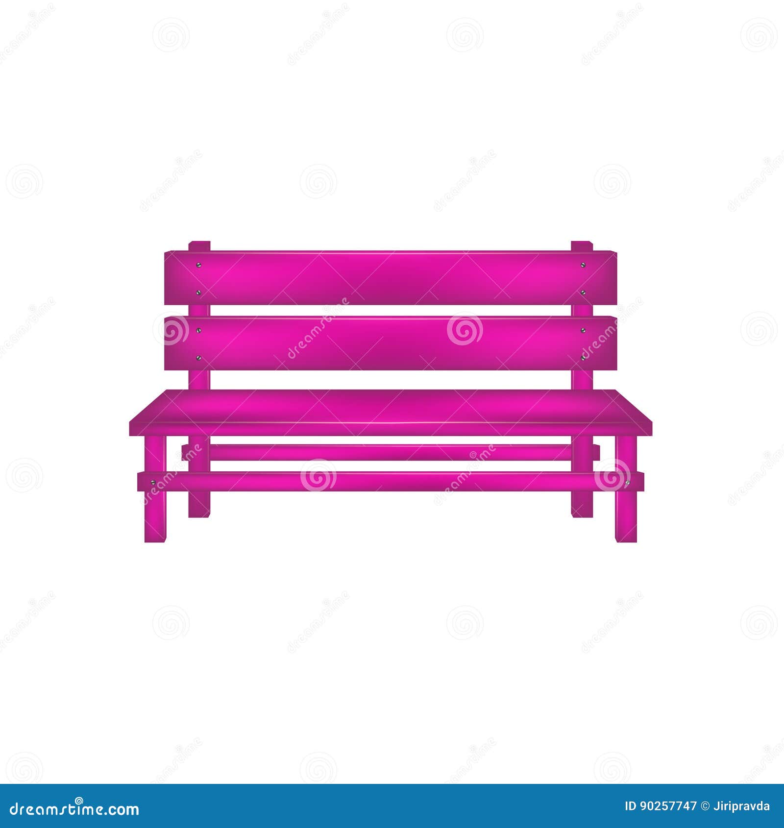 Rural bench in pink design stock vector. Illustration of chair - 90257747