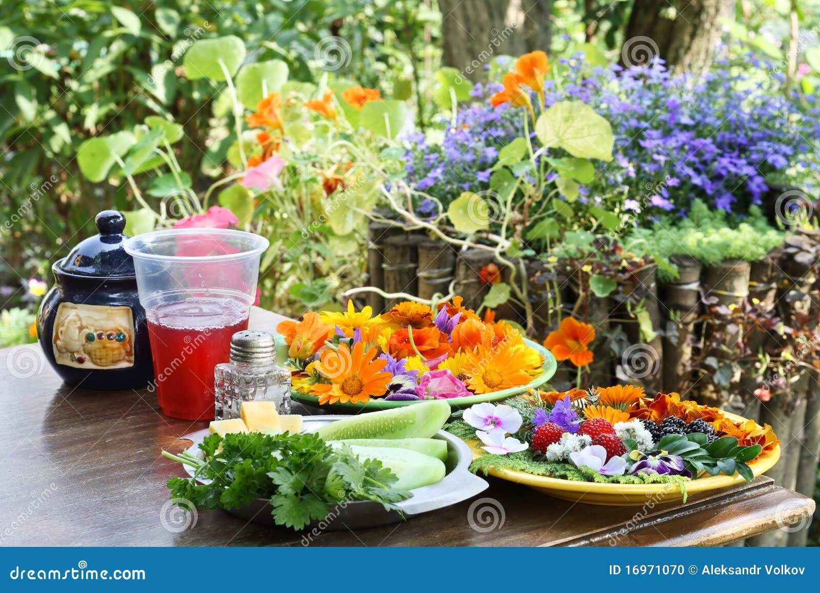 Rural Breakfast with Flowers Stock Photo - Image of solar, sunlight ...