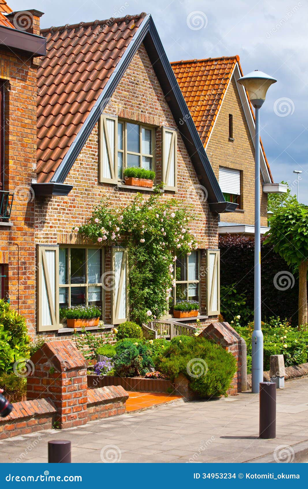 Rural brick house stock photo. Image of style, cottage - 34953234