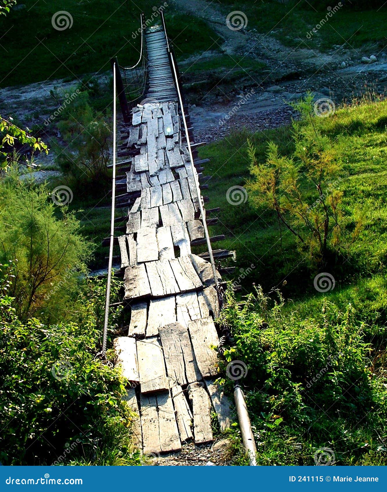 Rural Bridge stock image. Image of bent, cable, green, grass - 241115