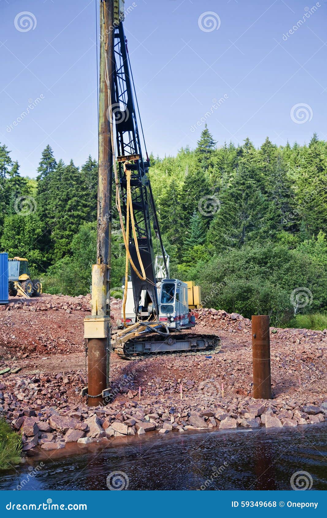 Rural Bridge Construction stock photo. Image of river - 59349668