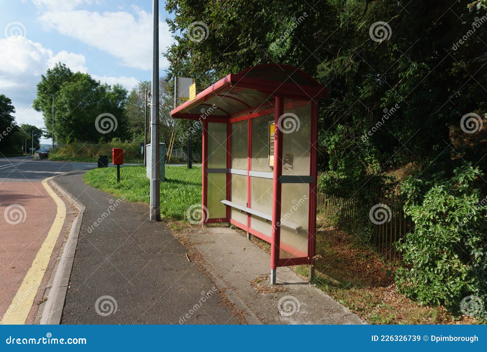 Rural British Bus Stop stock image. Image of british - 226326739