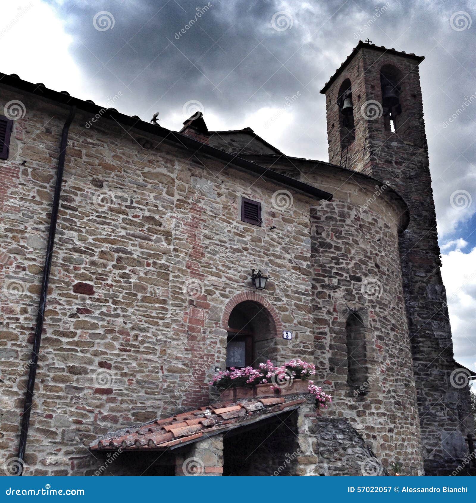 Rural Building with a Bell Tower Stock Image - Image of architecture ...