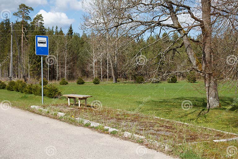 Rural bus stop stock image. Image of infrastructure, grass - 64782615