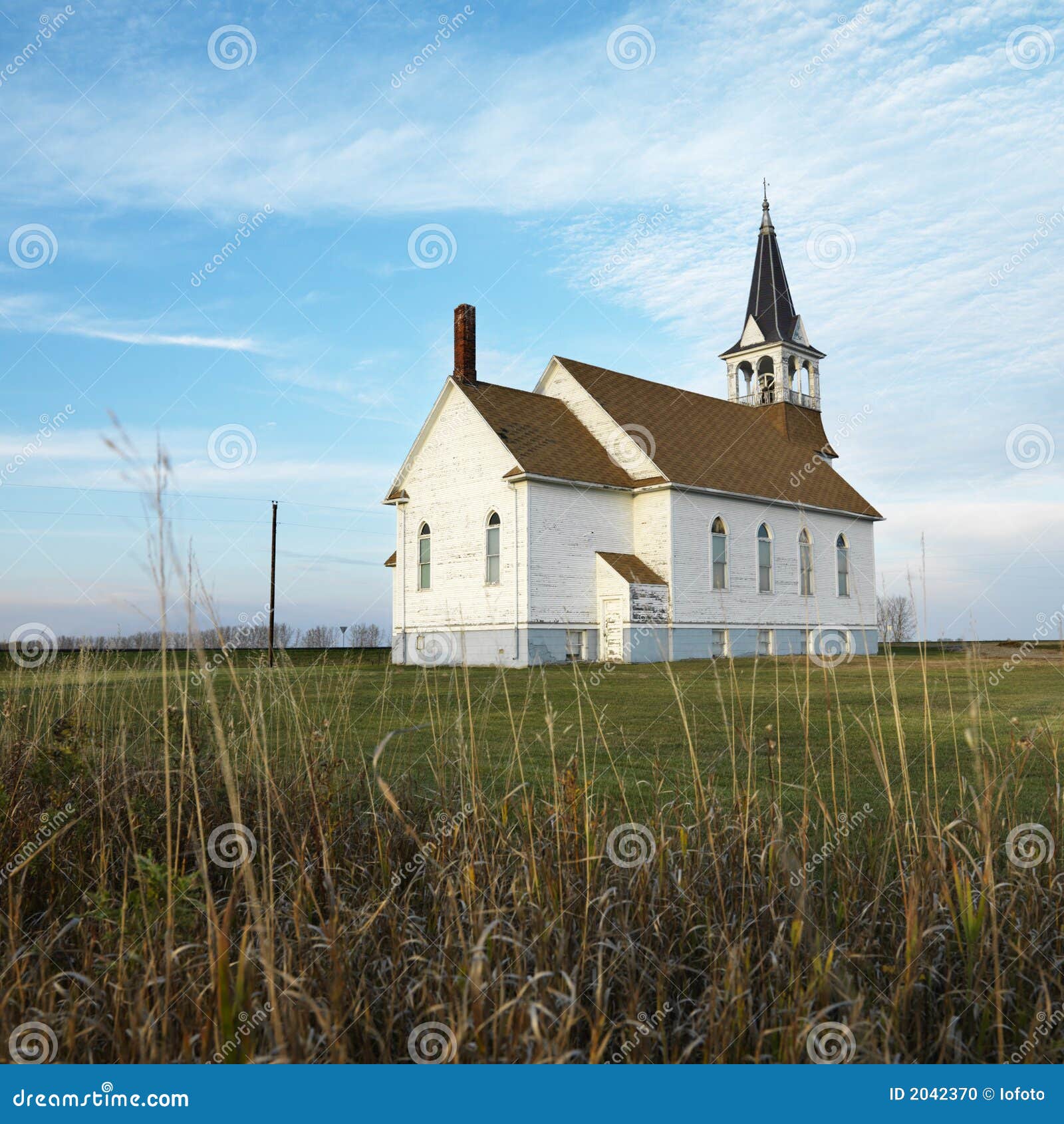 Rural church in field. stock photo. Image of rural, square - 2042370