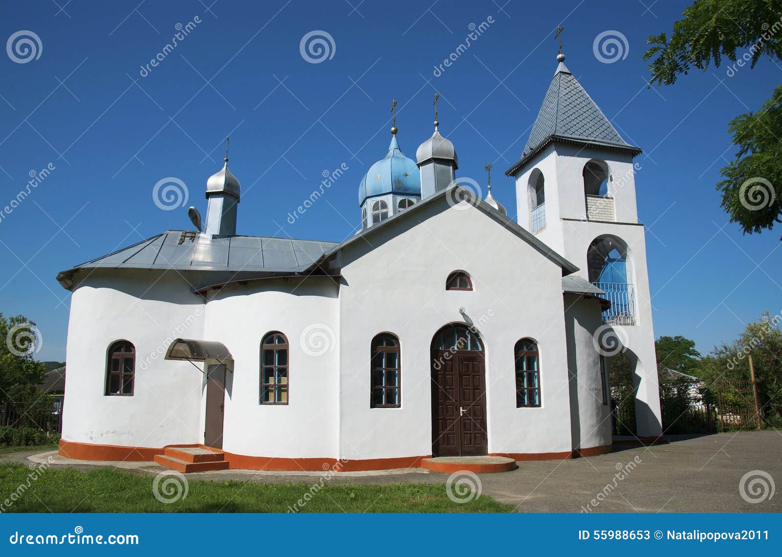 Rural church in Russia stock image. Image of blue, russian - 55988653